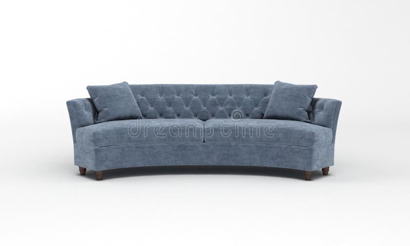 Sofa 3D Rendered Realistic Furniture Front View Stock Illustration ...