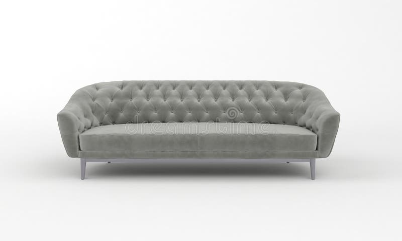 Sofa 3D Rendered Realistic Furniture Front View Stock Illustration ...