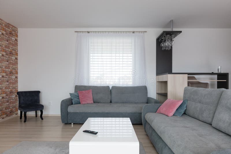 Living Room of Modern House Stock Image - Image of livingroom, indoor ...