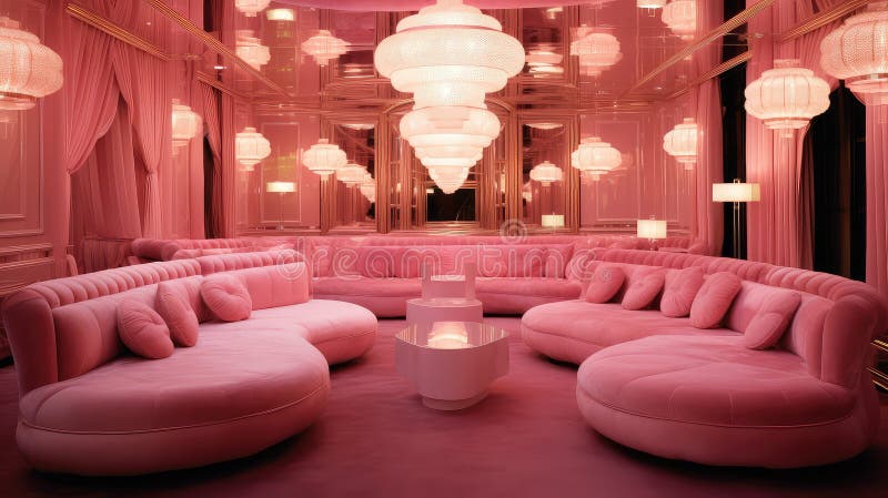 Sofas pink lounge stock illustration. Illustration of delicate - 324757198