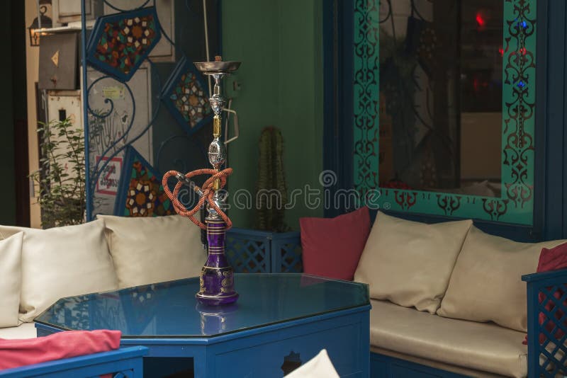 Sofas and Shisha at a Cafe Table, Outdoors Editorial Stock Photo ...