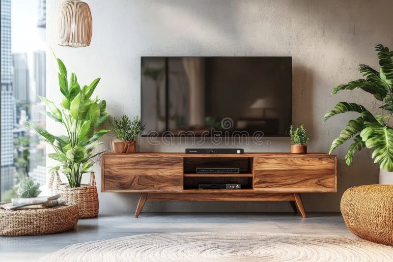 With Sofas and Tv Screens, Decorations, and Windows, this is a Modern ...