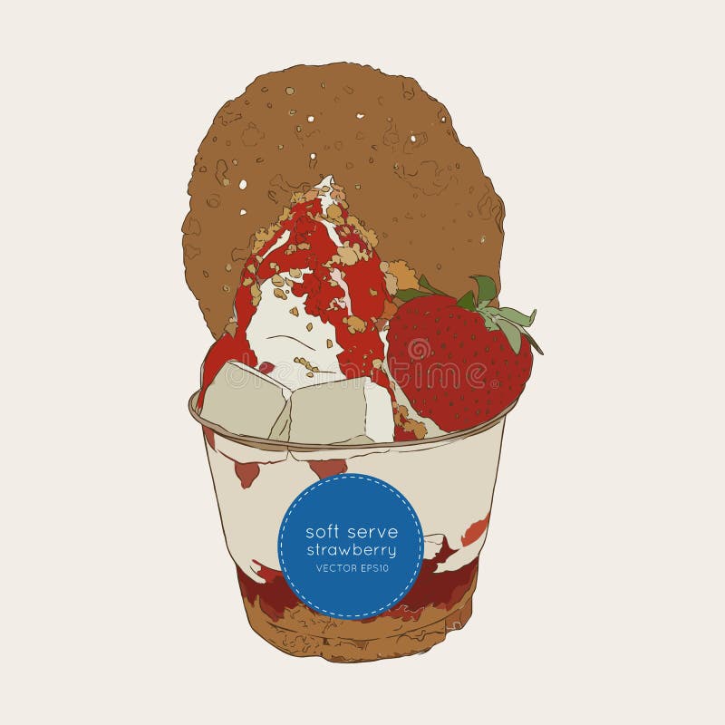 Soft Serve Ice-cream Cone. Hand Draw Sketch Vector Stock Vector ...