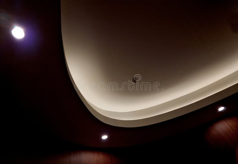 Soffit with a Cornice Illuminated by LED Strips in the Arch. Walls ...