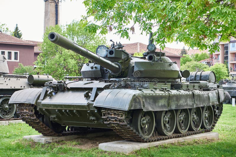 Sofia, Bulgaria, April 24, 2024 Soviet Medium Tank T-55 am in Museum ...