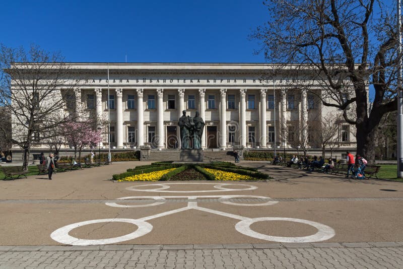 SOFIA, BULGARIA - APRIL 1, 2017: Spring View of National Library St ...