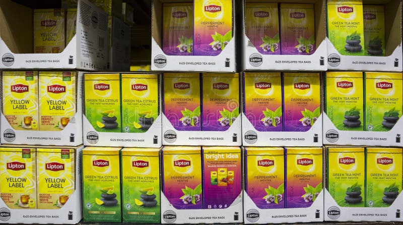 Lipton Tea Boxes editorial photography. Image of peppermint - 110131382
