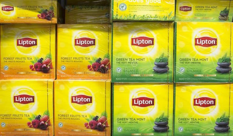 Lipton Tea Boxes editorial stock image. Image of horizontal - 110131369