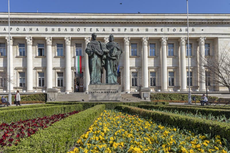 Spring View of National Library St. Cyril and Methodius in Sofia ...