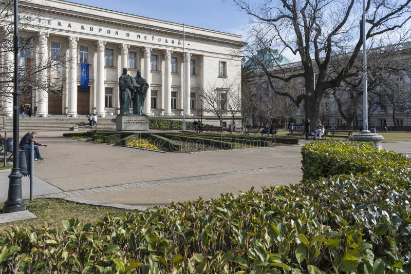 Winter View of National Library St. Cyril and Methodius in Sofia ...