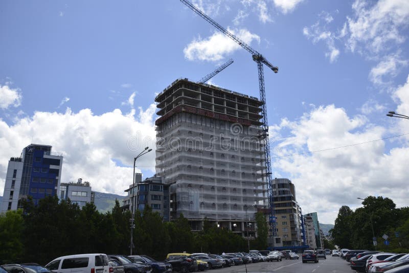 A Building in Sofia Under Construction Editorial Photography - Image of ...