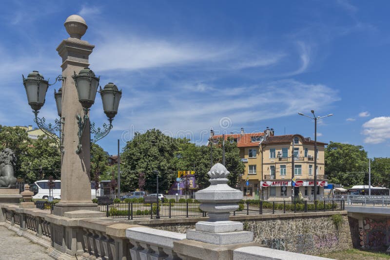 Panoramic View of Lion`s Bridge Over Vladaya River, Sofia, Bulgaria ...