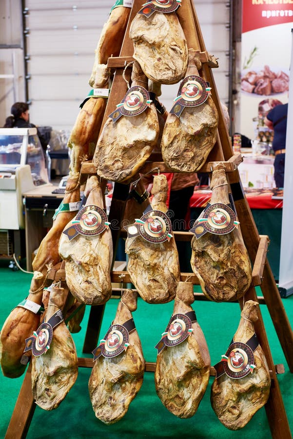 Sofia, Bulgaria, November 14, 2024 Jamon Legs on Exhibition Editorial ...