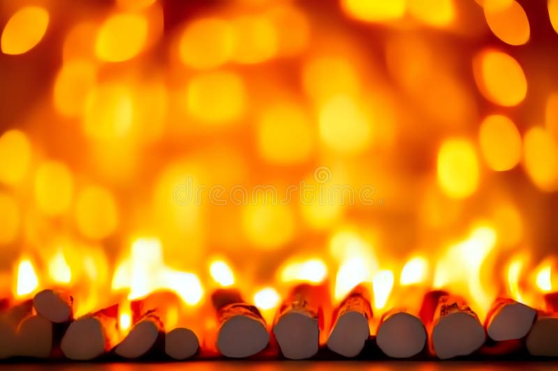 Soft Abstract Background Highlighting a Glowing Fireplace Surrounded by ...
