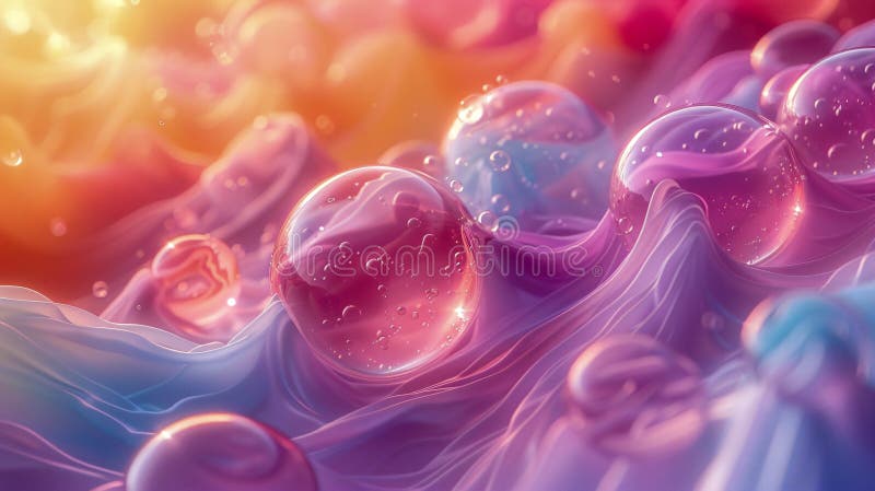 Soft Abstract Background with Pastel Bubbles and Flowing Shapes Stock ...