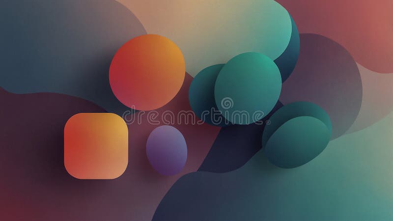 Soft Abstract Geometric Shapes in Gradient Colors Stock Illustration ...