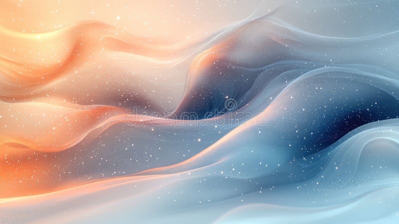 Soft Abstract Gradient Waves in Beige and Blue with Sparkling Details ...
