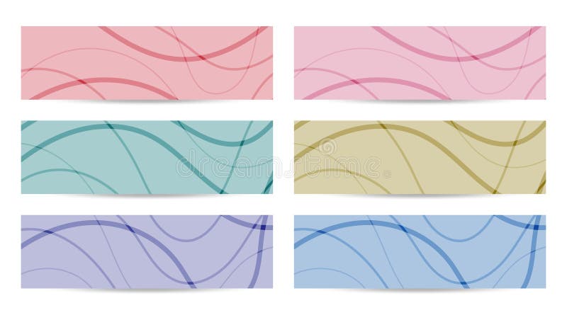 Soft Abstract Line Curve Colors Set Design Elements Headers Stock ...