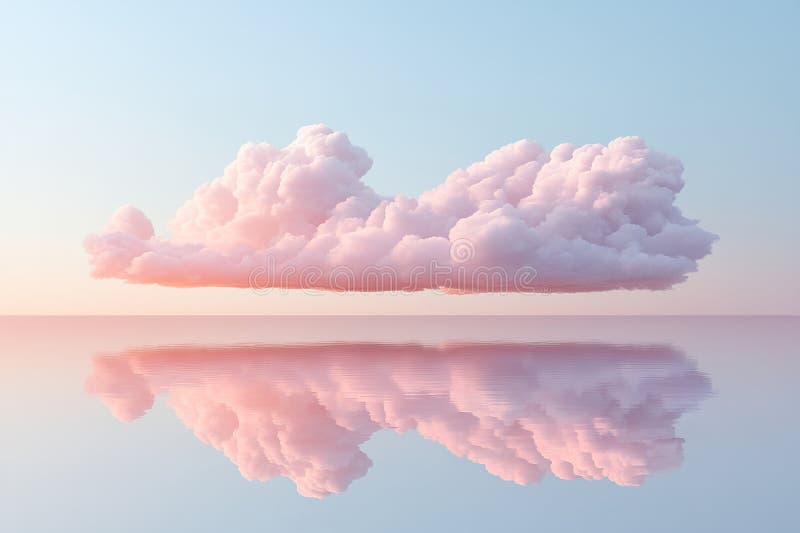 Soft Abstract Pink Clouds Float Serenely in a Pastel Sky, Their Gentle ...