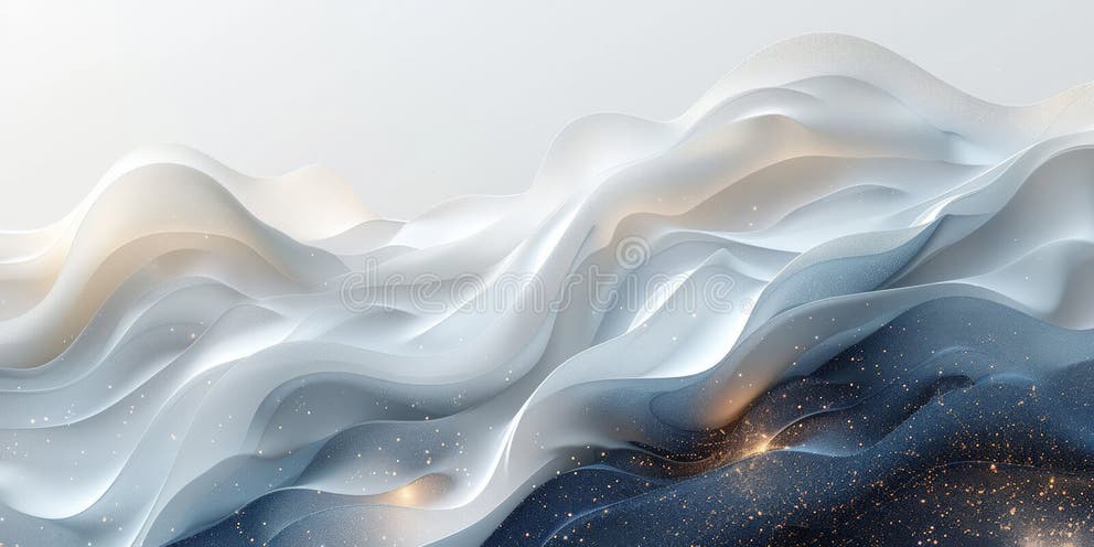 Soft Abstract Wave Patterns in White and Blue Tones with a Hint of ...