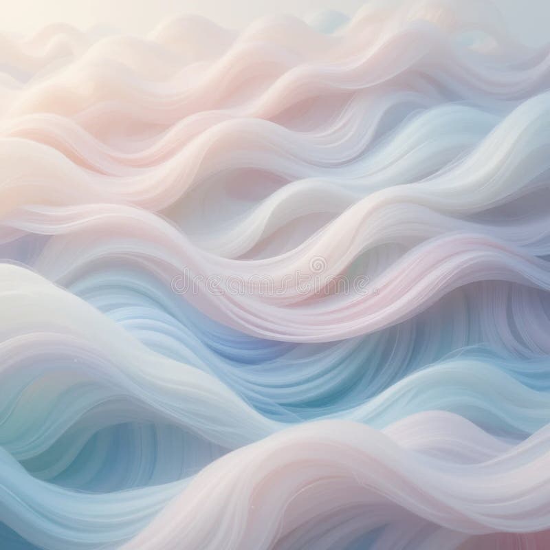 Soft, Airy Waves in Pastel Hues, Creating a Gentle and Soothing Effect ...
