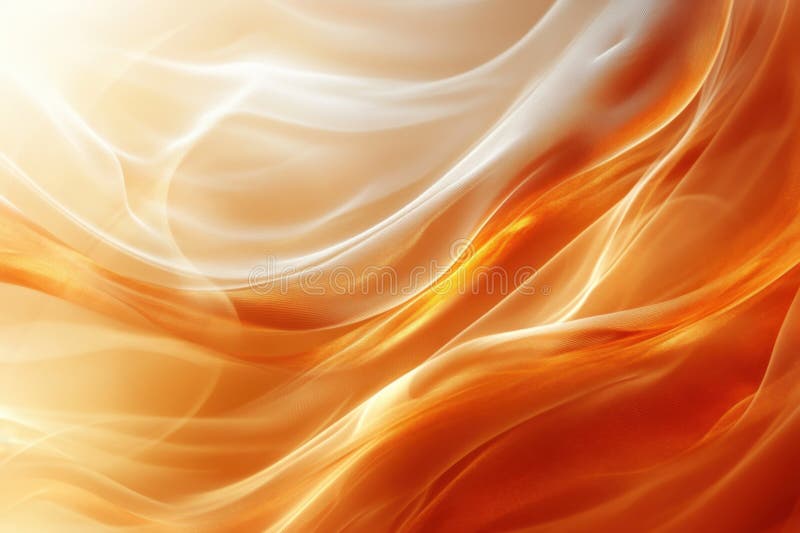 Flowing Waves of Amber and Cream Colors Create a Serene Abstract ...