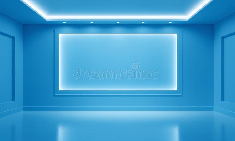 Minimalistic Blue Interior Background for a Presentation, Featuring a ...