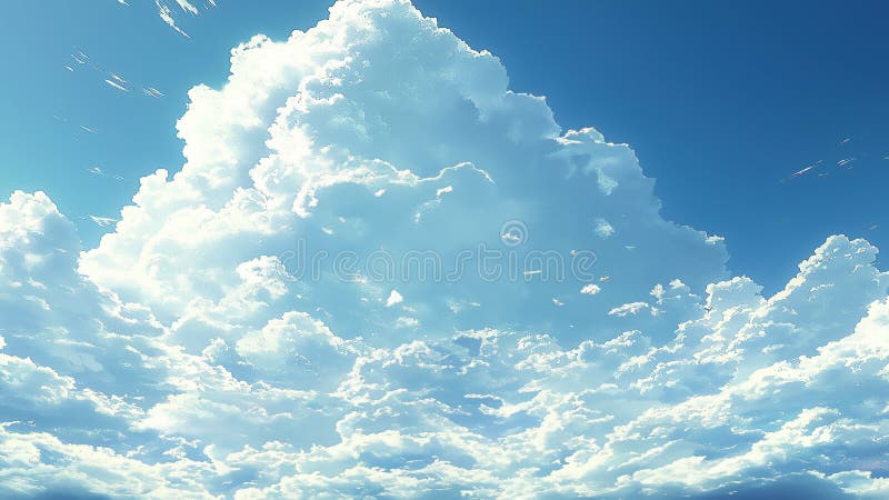 Soft Anime Clouds Drift Across the Sky, Forming a Stunning Scene Ideal ...