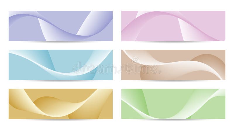 Soft Art Line Curve Colors Set Design Elements Headers Stock ...