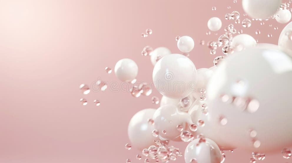 Soft Background with Floating Cosmetic Molecules Stock Photo - Image of ...