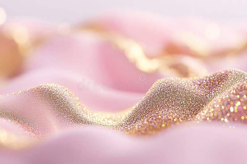 A Soft Background of Pink and White Showcases Floating Gold Glitter ...