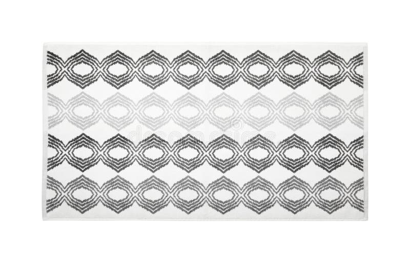 Soft Bath Mat with Pattern Isolated on White, Top View Stock Photo ...