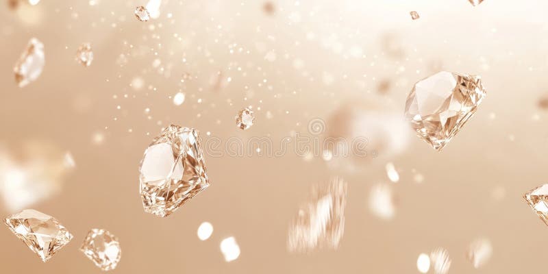 Soft Beige Background Featuring Scattering Diamonds Reflect Light ...