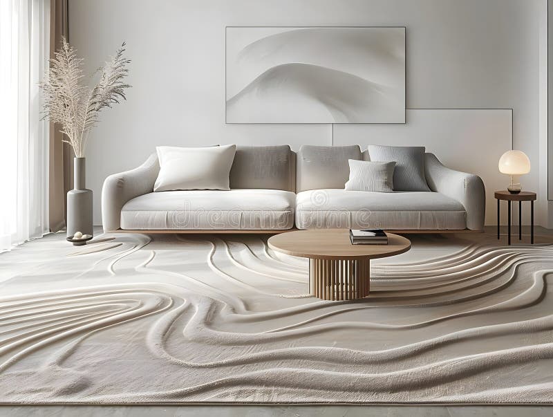 Soft Beige Carpet with Moire Pattern for Modern Interiors Generative AI ...