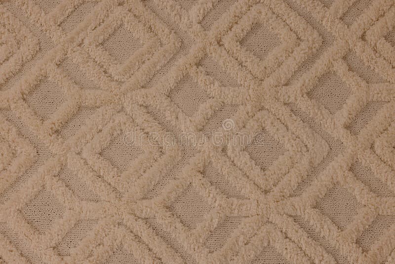 Soft Beige Carpet with Pattern As Background, Top View Stock Photo ...