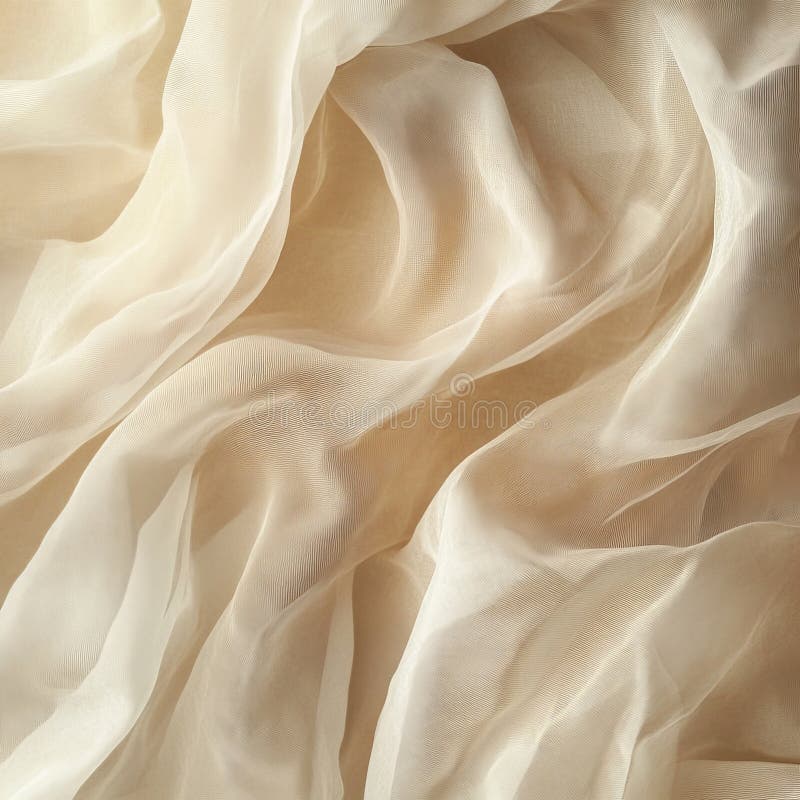 Soft Beige Fabric with Flowing Sheer Texture Stock Image - Image of ...