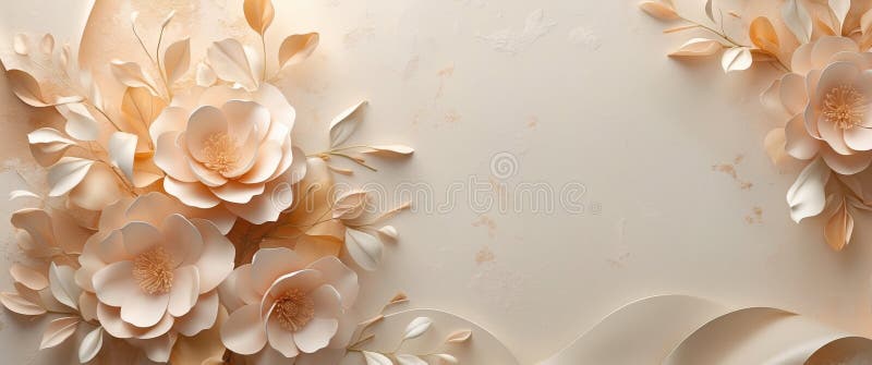 Soft Beige Flower Luxury Banner Background Stock Photo - Image of ...
