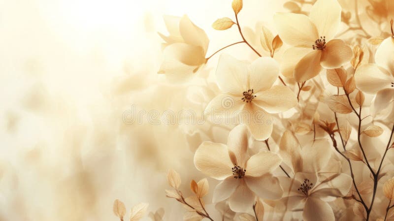 Soft Beige Flowers in Sunlight Stock Illustration - Illustration of ...