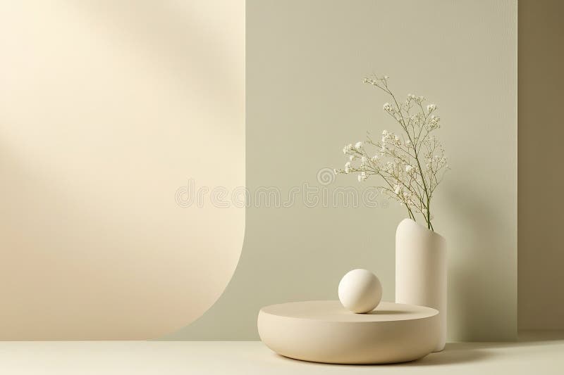 Minimalist Nordic-style Background Featuring Soft Beige Tones and ...