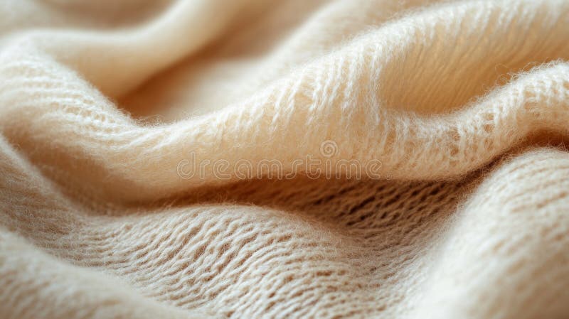 Soft Beige Knitted Fabric Texture Background Stock Illustration ...