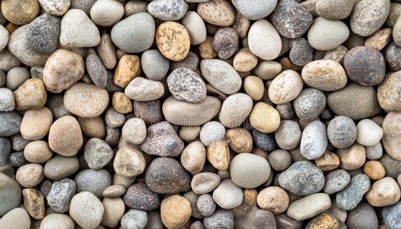 Soft Beige Pebbles Background a Top View of Round, Smooth Stones ...