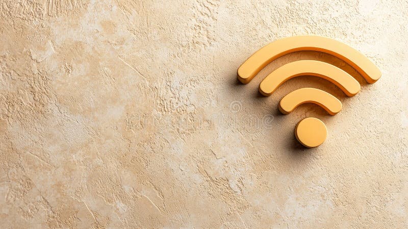 Soft Beige WiFi Signal Icon on Background Stock Illustration ...
