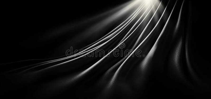 Soft Black Fabric with Gentle Light Creating Elegant Folds and Shadows ...