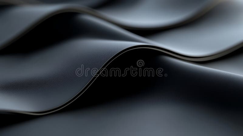A Flowing Black Fabric Cascades with Subtle Waves Creating a Backdrop ...