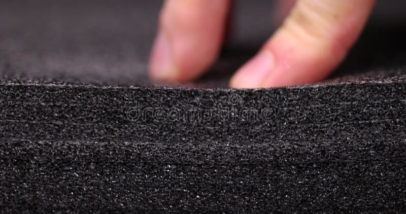 Soft Black Foam Material for Construction and Storage Stock Footage ...
