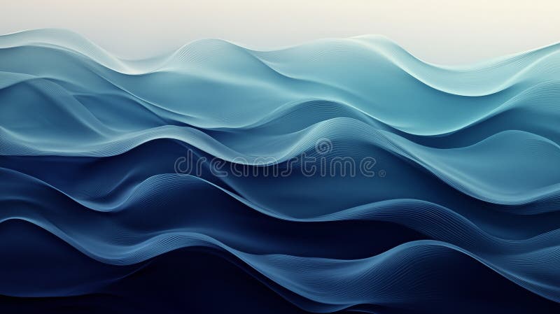Soft Blue Abstract Ocean Waves Creating Gentle Flowing Layers Stock ...