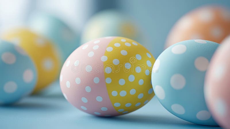 Soft Blue Background Easter Eggs, Celebrating Spring with a Soothing ...