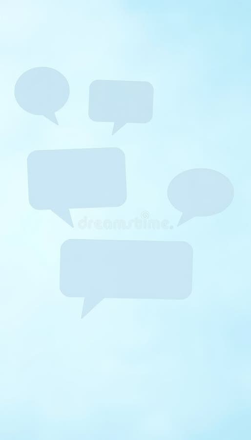 Soft Blue Background with Transparent Speech Bubbles Creates a Light ...