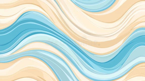 Soft Blue and Beige Wavy Lines Intertwining Create a Mesmerizing ...