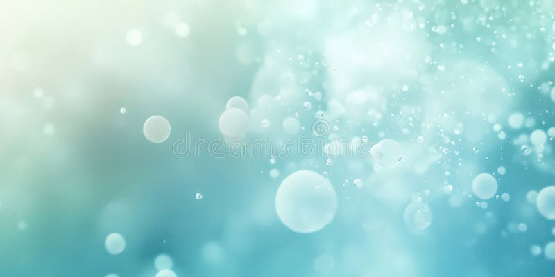 Soft Blue Bokeh Background with Floating Bubbles and Light Reflections ...
